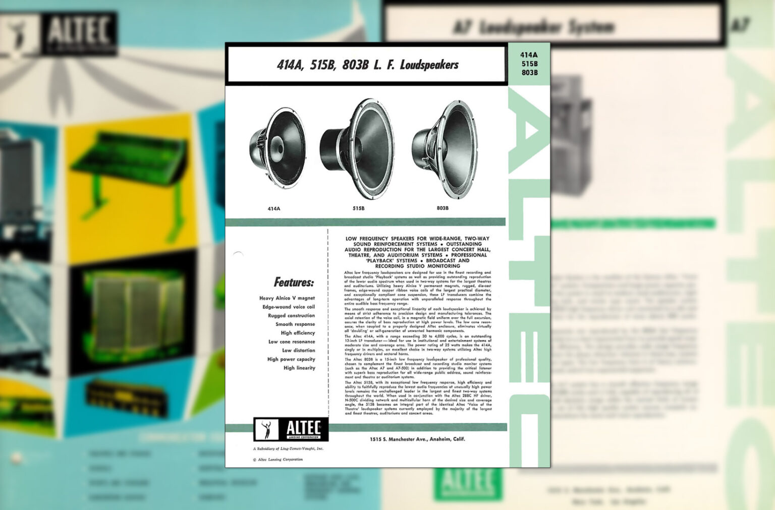 Altec 414A-515B-803B LF Loudspeakers - AboutProSound - Interesting Pro ...