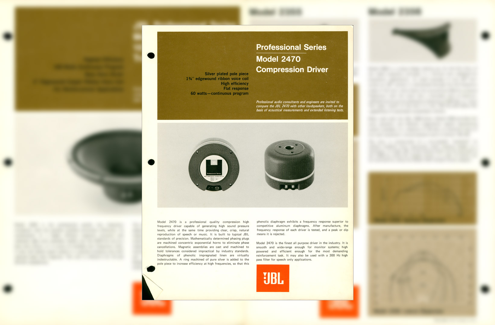 JBL 2470 1-in Exit Phenolic Compression Driver - AboutProSound ...