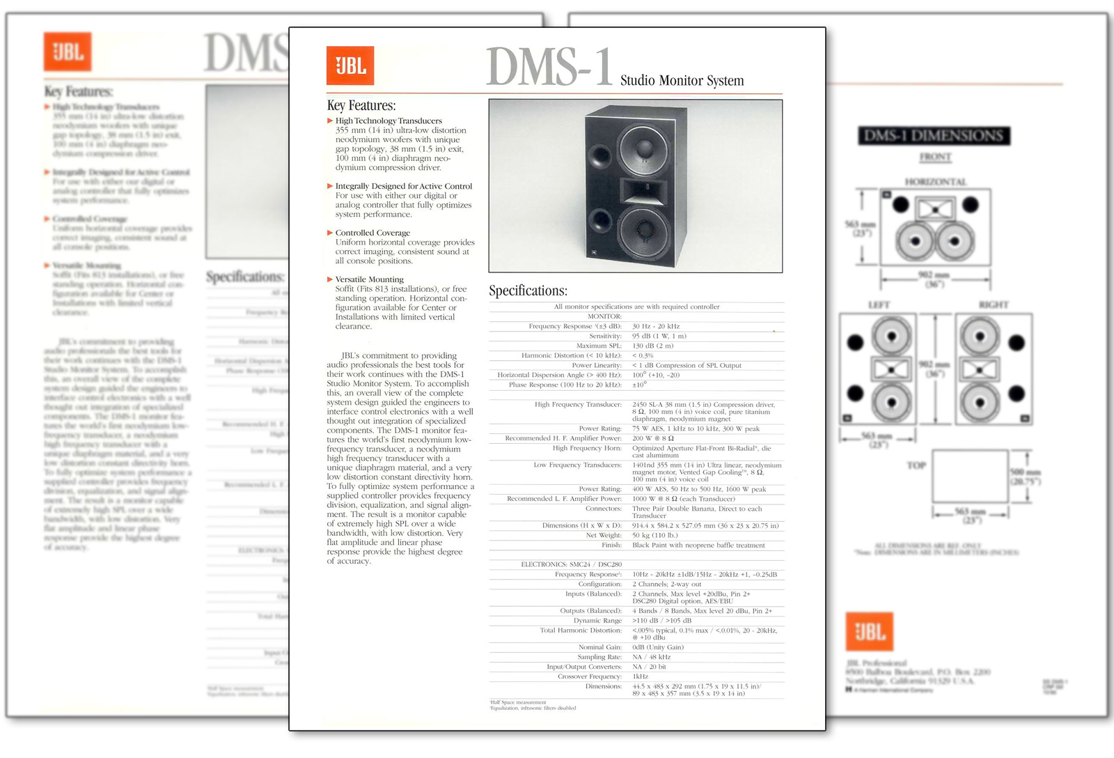 JBL DMS-1 Studio Monitor System (1996) - AboutProSound - Interesting ...