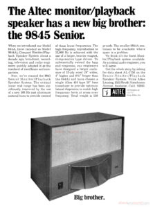 Altec 9845 Studio Monitor Ad (c.1968) - AboutProSound - Interesting Pro ...