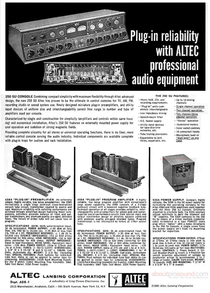 Altec Mixers AD (c.1960) - AboutProSound - Interesting Pro Audio ...