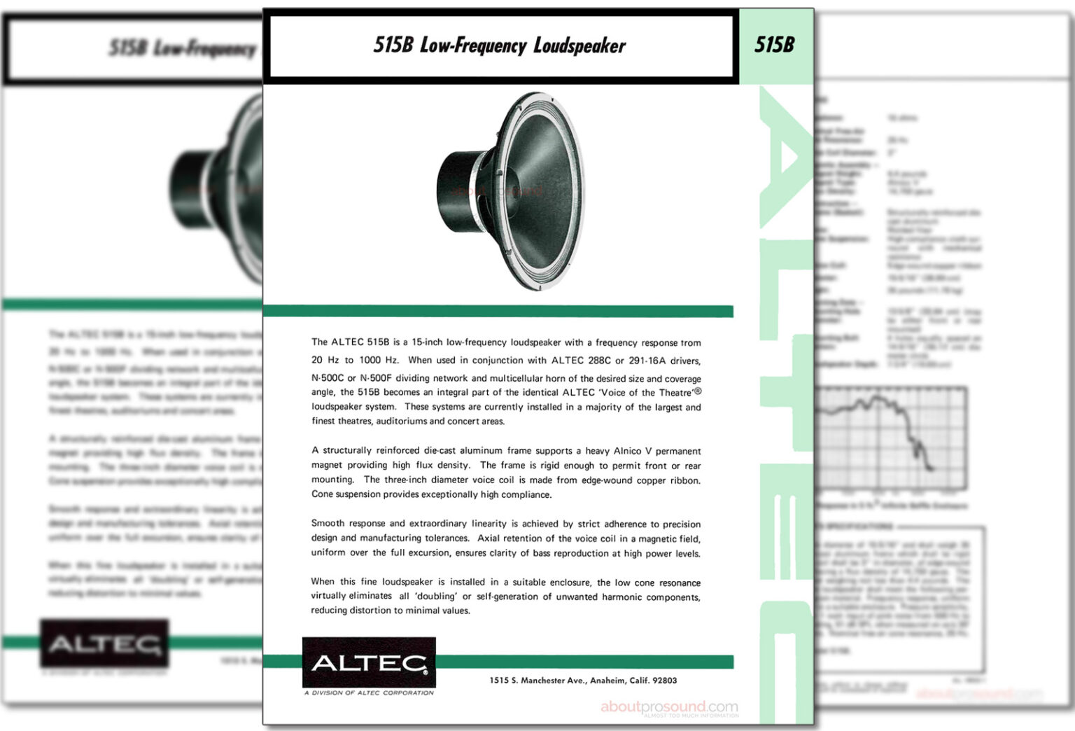 Altec 515B Low-Frequency Loudspeaker (c.1973) - AboutProSound ...