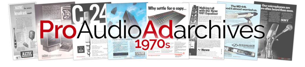1970s Pro Audio Ad Archive - AboutProSound - Interesting Pro Audio ...