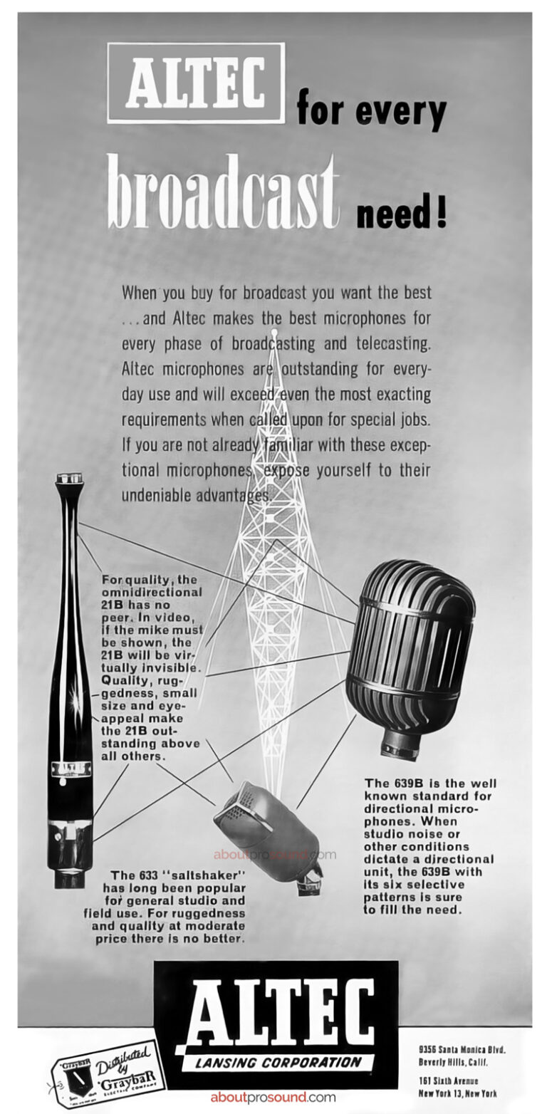 1952 Altec Broadcast Microphones - About ProSound - Interesting stuff ...