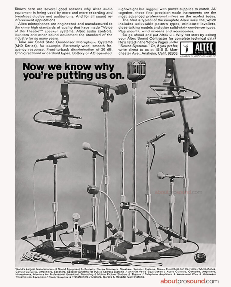 1968 ALTEC Microphones AD - AboutProSound - Interesting Pro Audio ...