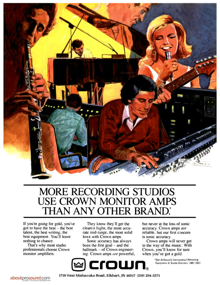 1983 Crown Studio Amps Ad - About ProSound - Interesting stuff in the ...