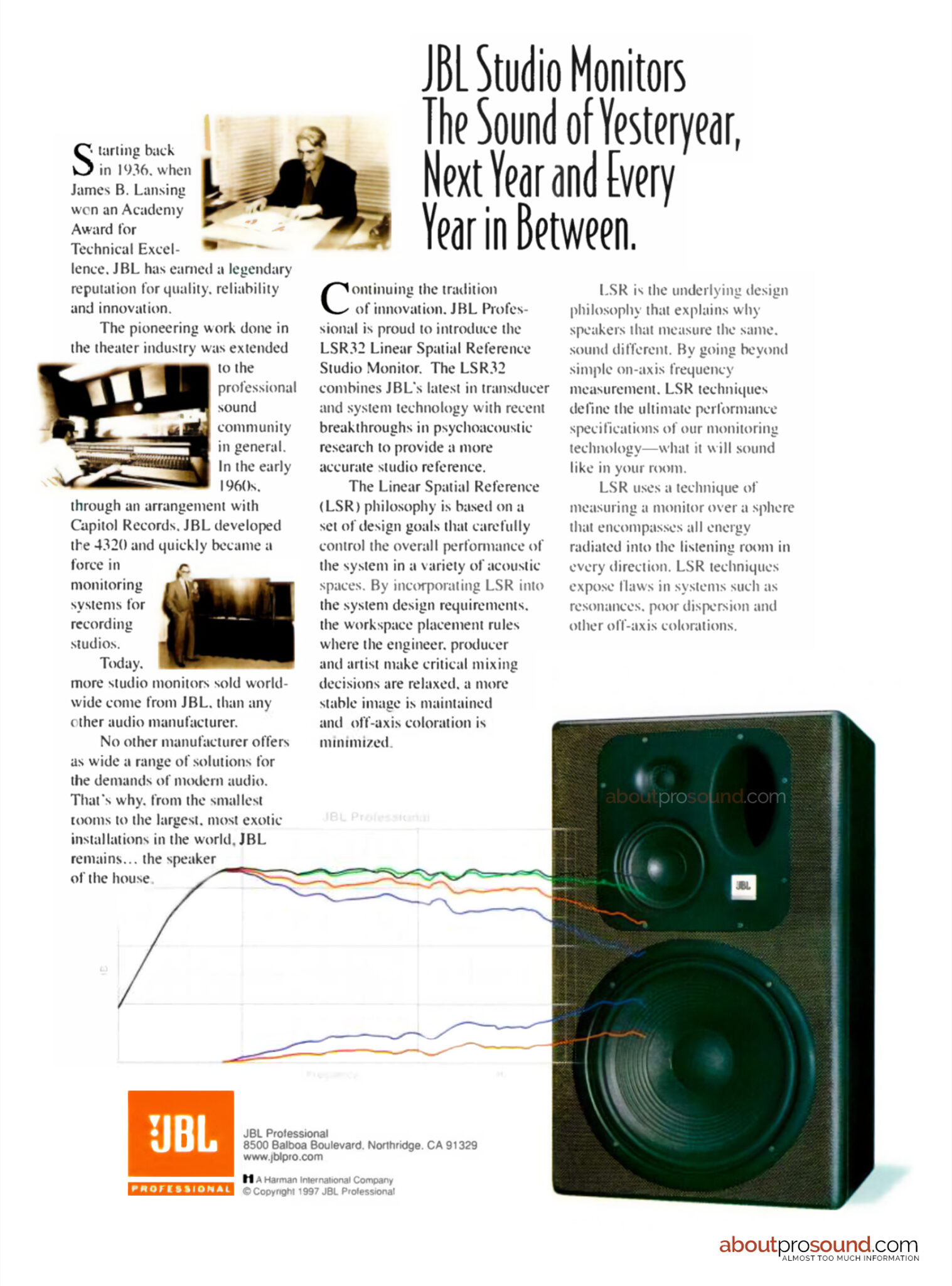 1997 JBL LSR Studio Monitors Ad - About ProSound - Interesting stuff in ...