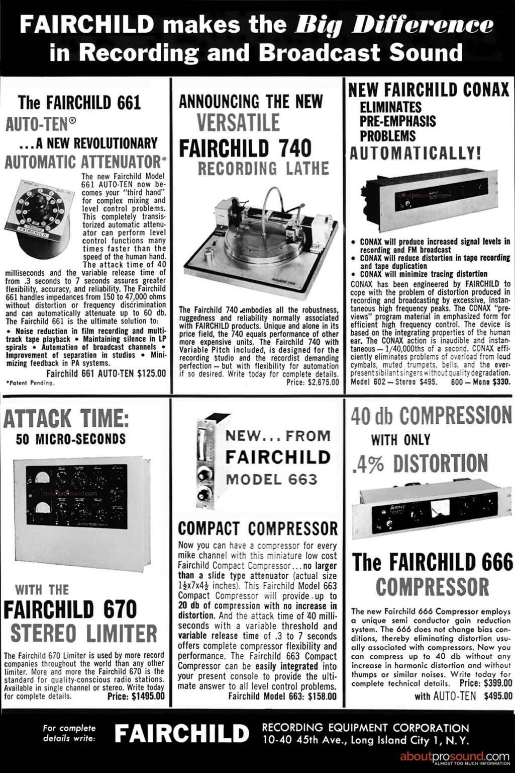 1962 Fairchild Recording & Broadcast AD - AboutProSound - Interesting ...