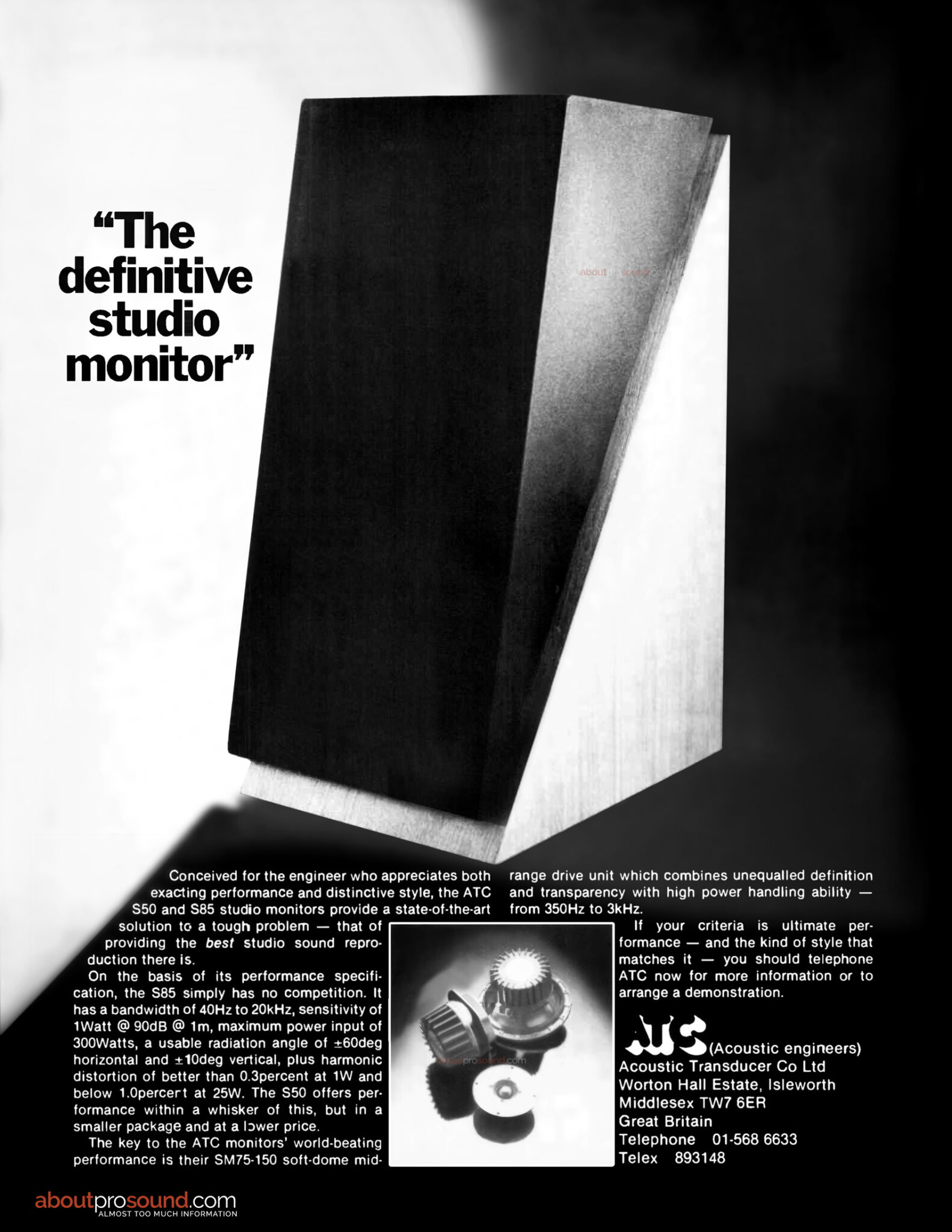 1980 ATC "The definitive studio monitor" Ad - AboutProSound ...